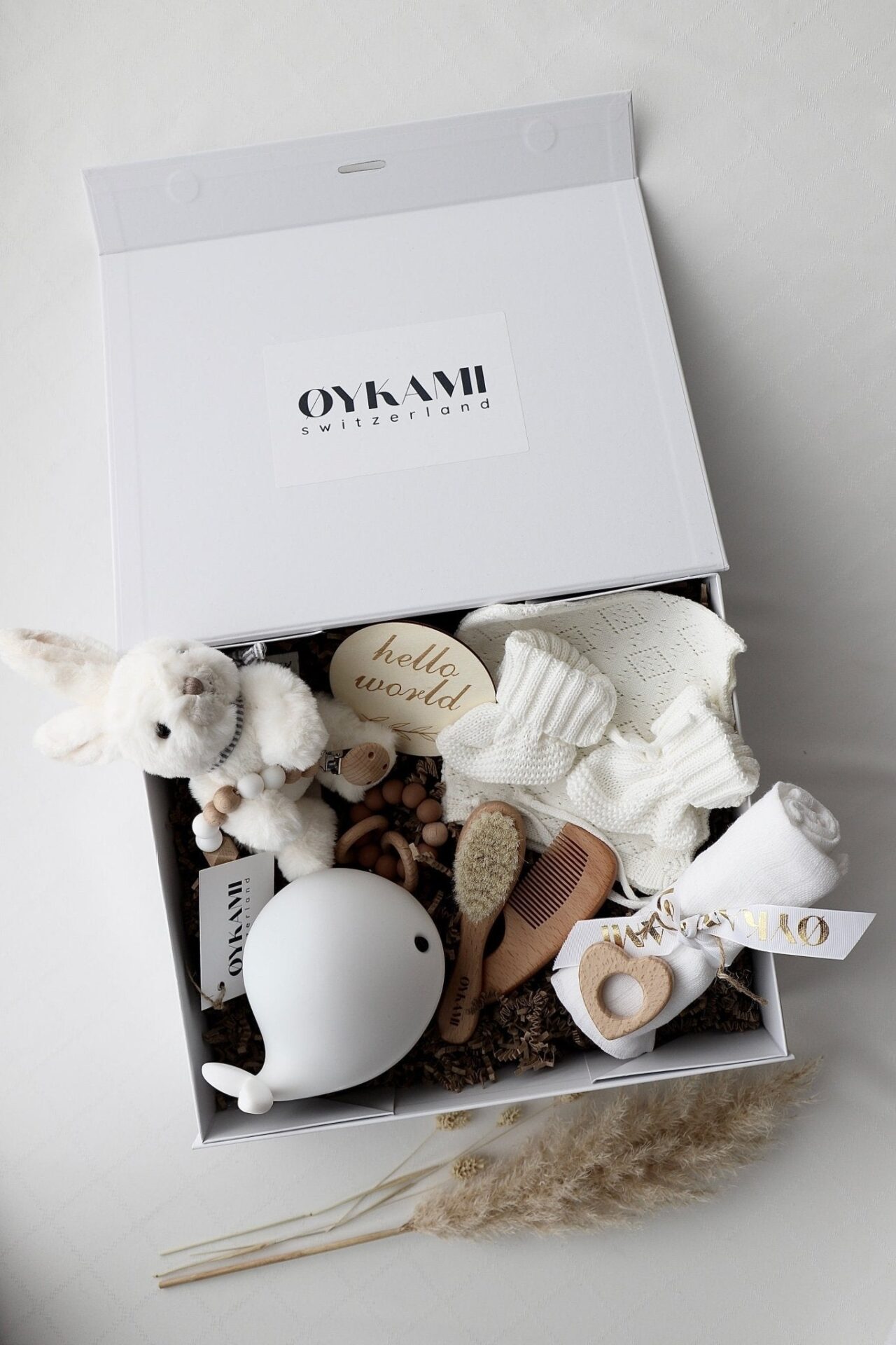 Coffret cadeau bébé blanc "Paris" lapin blanc - FleuropHOME
